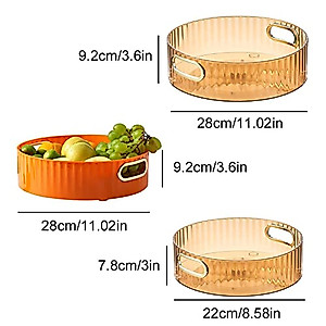 Lazy Susan Organizer for Kitchen, Clear 360° Rotating Turntable Organization & Storage Container, Turntable Organizer for Cabinet Pantry Table Organization