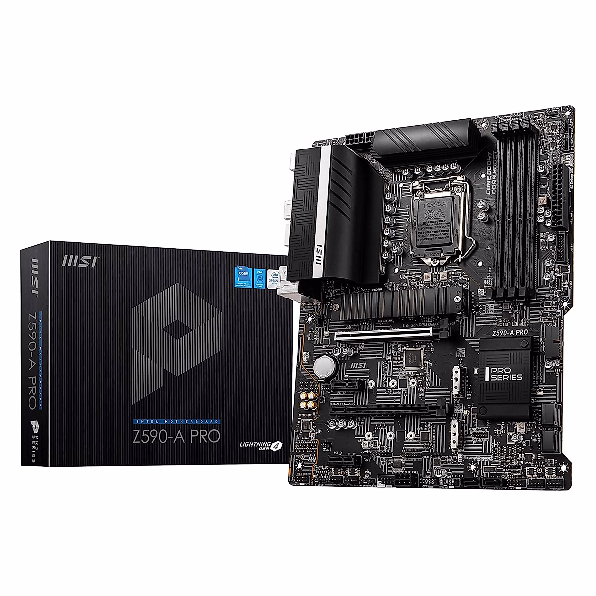 MSI Z590-A PRO ProSeries Computer Gaming Motherboard (ATX, 11th/10th Gen Intel Core, LGA 1200 Socket, DDR4, PCIe 4, M.2 Slots, USB 3.2 Gen 2, 2.5G LAN, DP/HDMI) Intel PC Motherboards (Renewed)