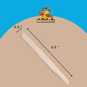 Brazilian Pet Natural Treats Rawhide Rolls Dog Chews Bones 6.5" (18 Count) for Pups and Small Dogs