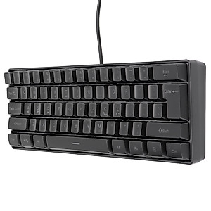 Acogedor Backlit Mechanical Gaming Keyboard,Mini Compact Wired 61 Keys Keyboard with Ergonomic Design,USB Portable PC Keyboard for Home Office Laptop Work Gaming
