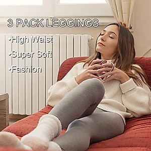 3 Pack Leggings for Women Non See Through-Workout High Waisted Tummy Comtrol Black Lightweight Yoga Pants with Pockets Cross for Gym Hiking Running Dance (Black, Dark Grey, Navy Blue, Small-Medium)