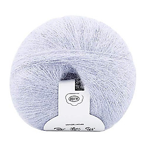 1 Ball Wool Yarn, Luxurious and Soft Mohair Yarn for Hand Knitting Crocheting, Knitting Wool for DIY Shawl Scarf Crochet Thread Supplies, 28g/1oz(Gray Color)