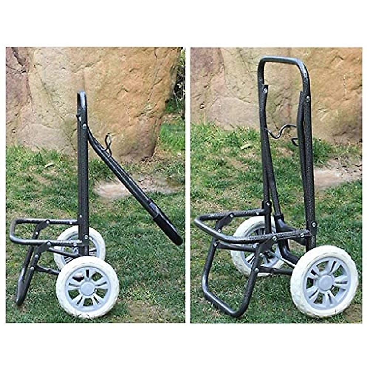 Shopping Trolley on Wheels Multi Function Shopping Cart High Capacity Steel Pipe Cart/Bag Car Luggage Cart/Collapsible Trolley Storage Hand Trucks,Red Wine ,