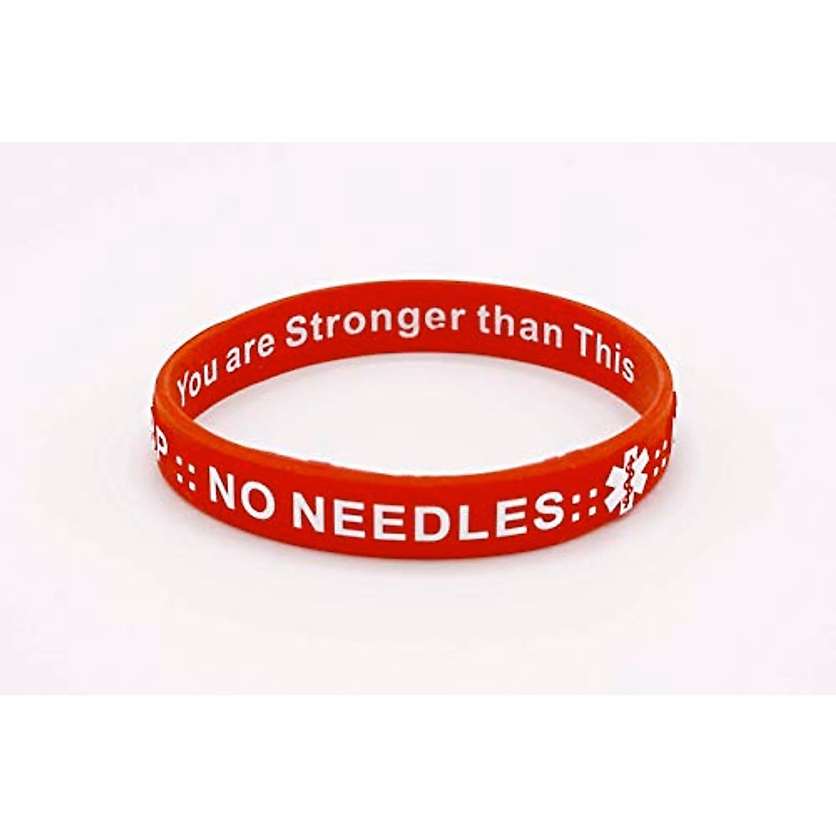 MandM NO BP, NO Needles for Dialysis, Lymphedema Arm Alert Silicone Bracelets, Wristbands Blue and Red(2)