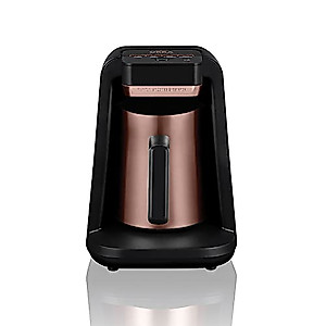 Arzum Okka Automatic Turkish Coffee and Hot Beverage Maker, Velvetiser, 120V, Black/Copper (OK0012-RUL)