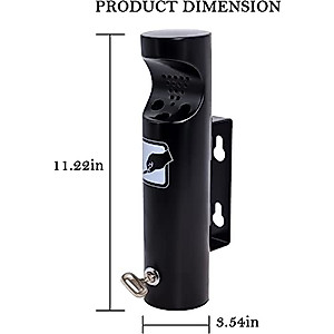 Wall Mounted Outdoor Stainless Steel Cigarette Butt Receptacle (Black, 1pcs)