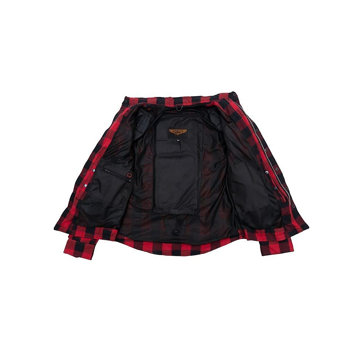 Mens Motorcycle Lightweight Waterproof CE armor Blk/Red Checkered Flannel Riding Jacket Shirt (as1, alpha, xx_l, regular, regular, XX-Large)