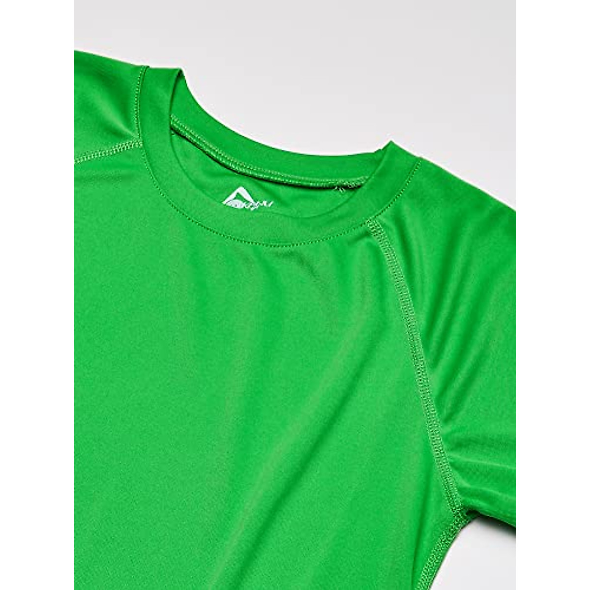 Kanu Surf Boys' Short Sleeve UPF 50+ Rashguard Swim Shirt, Solid Green, 5T