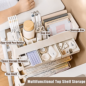 EMENAR 6 Tier Storage Bookshelf, Kids Movable Book Rack Unique Bookcase, Large Capacity Organizer Bookshelves Book Shelf Tall Narrow for Children Students in Bedroom Living Room