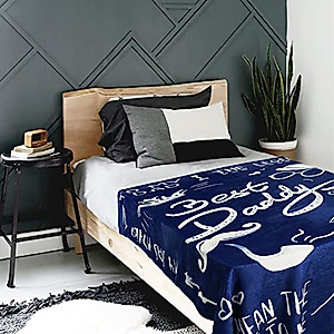 to My Dad Blanket Best Dad Ever Throw Blanket Birthday Gift for Dad Papa Blanket, Blanket from Son/Daughter, Super Soft Flannel Throw Blankets for Dad