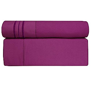Queen Size Bed Sheets - Breathable Luxury Sheets with Full Elastic & Secure Corner Straps Built In - 1800 Supreme Collection Extra Soft Deep Pocket Bedding Set, Sheet Set, Queen, Berry