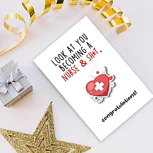 Asmallgf Nurse Graduation Card, Funny RN Nurse Graduation Gifts for Women Men, New Grad Nurse Gifts