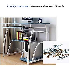 Computer Desk with Pullout Keyboard Tray,Compact Home Office Deskwith Storage Shelves,Pc Laptop Table Workstation for Small Place