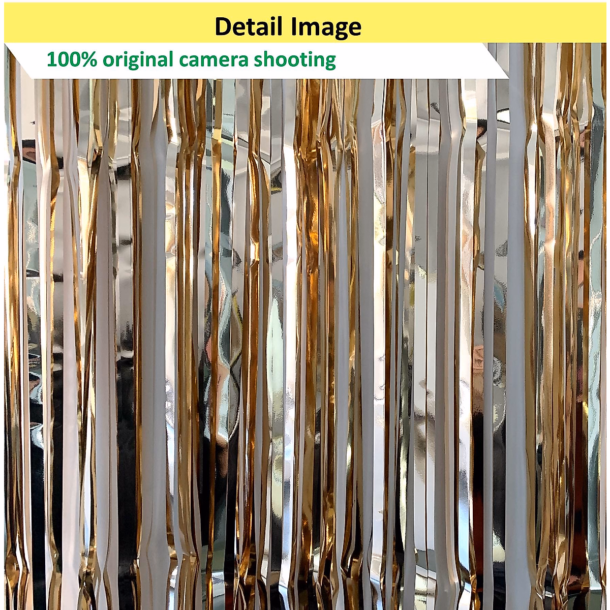 3 Pack 3.3 x 6.6 ft Champagne Gold Tinsel Foil Fringe Curtain Metallic Photo Booth Backdrop Doorway Streamer Party Decoration