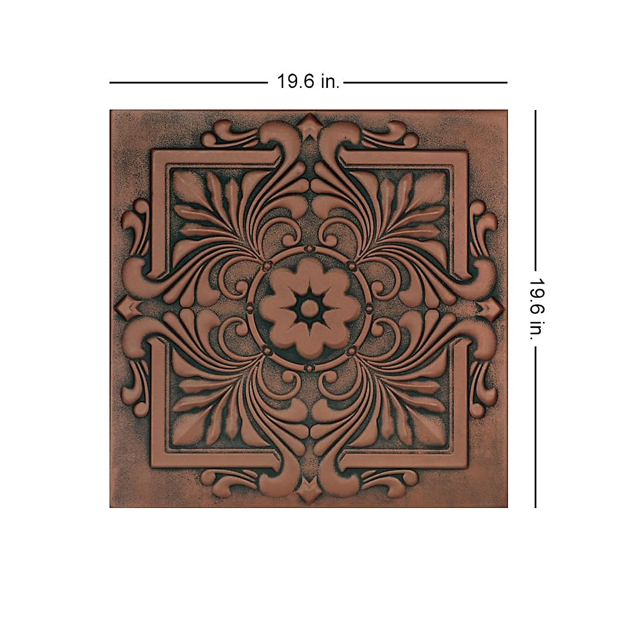A La Maison Ceilings R14 Victorian Pre-Painted Foam Glue-up Ceiling Tile (129.6 sq. ft./Case), Pack of 48, Antique Copper Orange