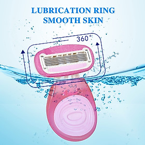 Mini 5 Blade Razor for Women, Disposable Shaving Razor Travel Size Toiletries, Extra Smooth Body Razor for Personal Hygiene Kit Essentials, with Travel Case (Mini Handle and 3 cartridge)