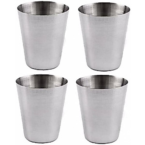 Stainless Steel Shot Cups Shot Glass Drinking Metal Shooters Leather Cup Holder For Whiskey Tequila Liquor Great Barware Gift 4Pcs/Set Durable processing