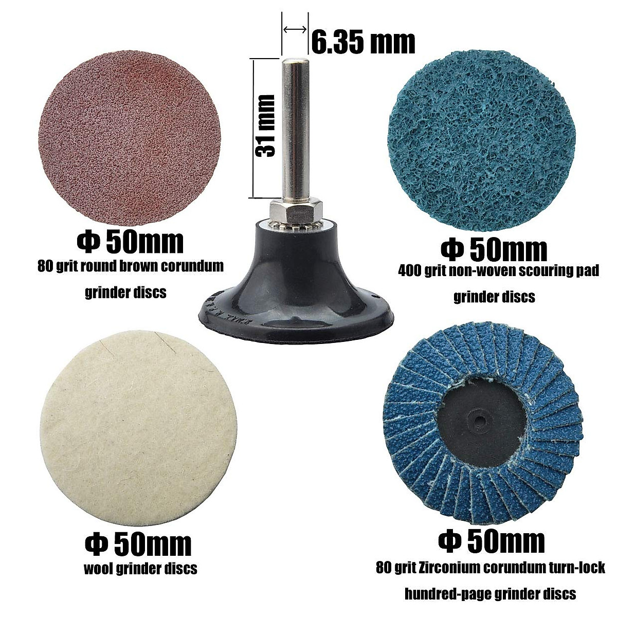 PROSHI 1/4 inch angle air die grinder with 4 pcs 2" roll lock sanding discs