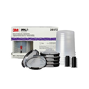 3M PPS 2.0 Paint Spray Gun System Starter Kit with Cup, Lids and Liners,26172, 22 OZ, 200-micron Filter, Use for Cars, Home & more,1 Paint Cup,6 Disposable Lids and Liners,16 Sealing Plugs, Gray
