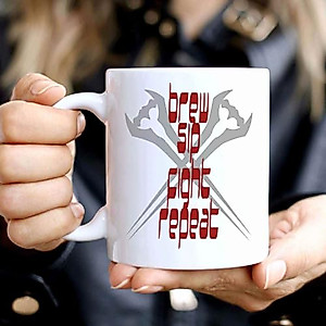 Gifts for Martial Arts Lovers, Great Father's Day Present - Fight Sweat for Coffee and Tea, Navy on 11 Oz White Ceramic Coffee Mug