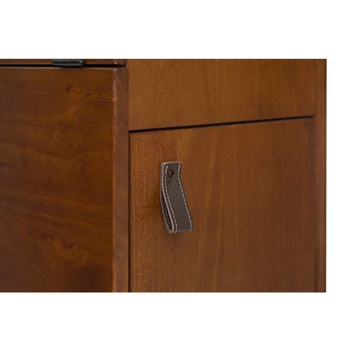 memomad Bali Storage Headboard with 4 Doors (Queen Size, Caramel Brown Wood)