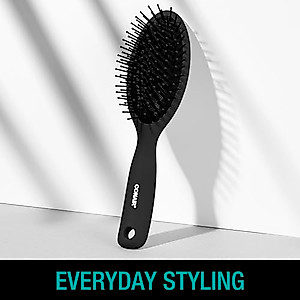 ConairMen Hair Brush - Mens hair brush - Mens Hairbrush for Everyday Brushing with Wire Bristles and Cushion Base - Mens Brush for All Hair Types - Black