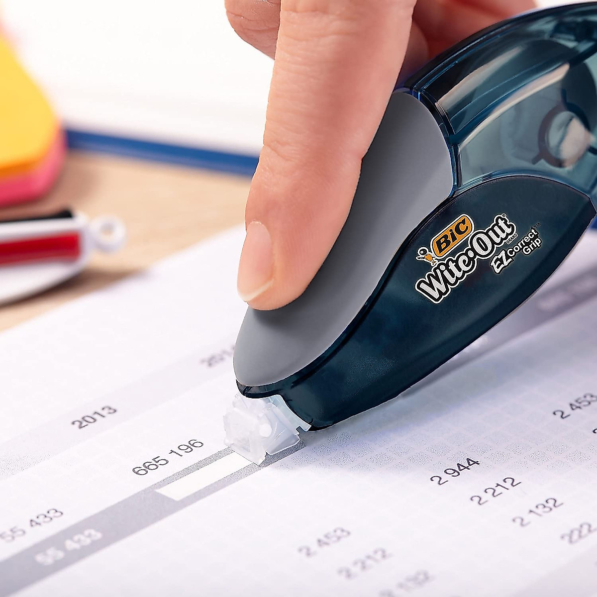 BIC Wite-Out Brand EZ Correct Grip Correction Tape, 19.8 Feet, 2-Count Pack of white Correction Tape, Fast, Clean and Easy to Use Tear-Resistant Tape Office or School Supplies