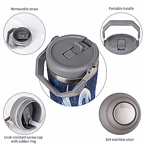 YTLKGFP 30 Oz Large Capacity Car Cup Two White Swans Tumbler with Handle Straw Lid Insulated Stainless Steel Water Bottle Travel Mug Leak-proof Car Cup Keeps Cold Or Hot