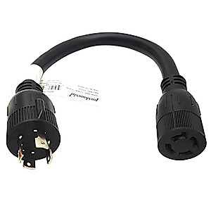 Parkworld 885255 Generator Adapter Cord 4-Prong Locking 30 AMP L14-30 Plug to 20 AMP Locking L14-20 Receptacle