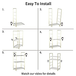 JANUS LiANG 3-Tier Bathroom Countertop Organizer - Vanity Tray Makeup Storage Holder Standing Shelf Freestanding Stackable Kitchen Spice Rack, Easy to Assemble, Plastic/Metal Gold