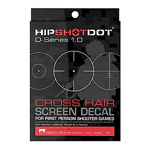HipShotDot D-Series Pro Pack - Reusable Transparent Aim Sight Assist TV Decals - Gaming Television or Monitor Decal for FPS Video Games Compatible with PC, Xbox & PlayStation (1.0 Red)