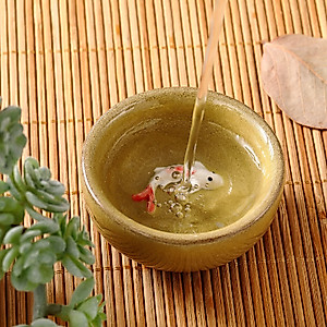 Skyley 6 Pieces Korean Soju Shot Glasses Sets Koi Fish Tea Set Porcelain Koi Fish Tea Cups Korean Ceramic Cups Tea Accessories Drinkware, Handcrafted Ceramic 6 Fish in the Glasses