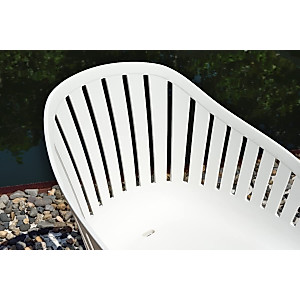 Brampton Chiavari Outdoor Chairs Set of 2 | Teak Finish Legs | Perfect for Patio, White