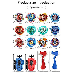 Bey Battling Top Burst Launcher Grip Toy Blade Set Game Storage Box 12 Top Burst Gyros 2 Launchers Great Birthday Gift for Boys Children Kids
