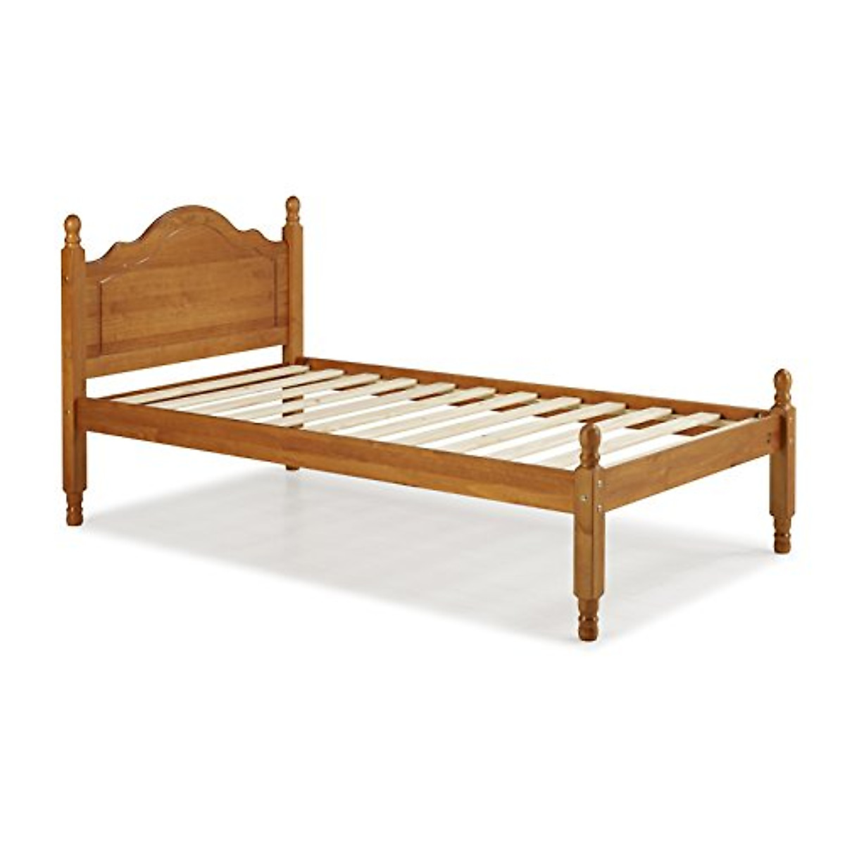 Palace Imports 100% Solid Wood Reston Panel Headboard Platform Bed, Twin Size, Honey Pine