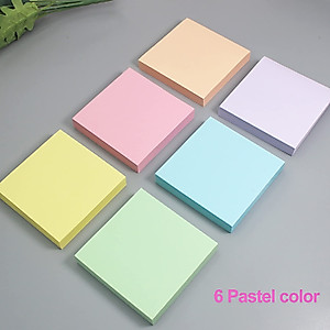 Pop Up Sticky Notes Pad, 3 in x 3 in Candy Color Easy Post Notes 6 Pad 100 Sheet/pad 600 Sheet Total, Individual Package