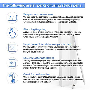 Stylus Pen Compatible with iPad, Pencil Styluses Compatible with iPad 2/3/4/5/6/7/8/9/10 Generation Pro 9.7/10.5/11/12.9 Air 2/3/4/5 Mini 2/3/4/5/6 Alternative Drawing Smart Stylist for Touch Screens