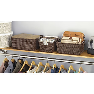 Whitmor Rattique Java Set of 3 Pieces Storage Baskets -Small (8.5"x11.4"x5.5"), Medium (9.8"x13"x6") and Large (11.4"x14.6"x6.5")