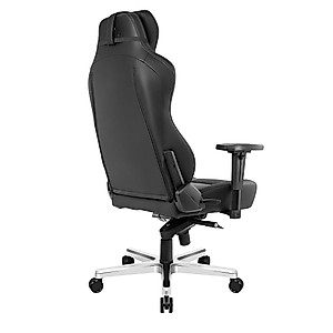 AKRacing Office Series Onyx Deluxe Executive Real Leather Desk Chair with High Backrest, Recliner, Swivel, Tilt, Rocker & Seat Height Adjustment Mechanisms, 5/10 Warranty - Black -