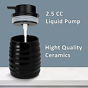 TOOZFO Soap Dispenser Ceramic with Easy-to-Press Pump Hand Lotion Liquid Dispenser Non-Slip for Shampoo Bathroom Kitchen 12 oz