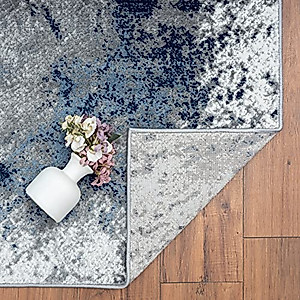 LUXE WEAVERS Cambridge Collection Abstract Area Rug 1685 Blue 5x7