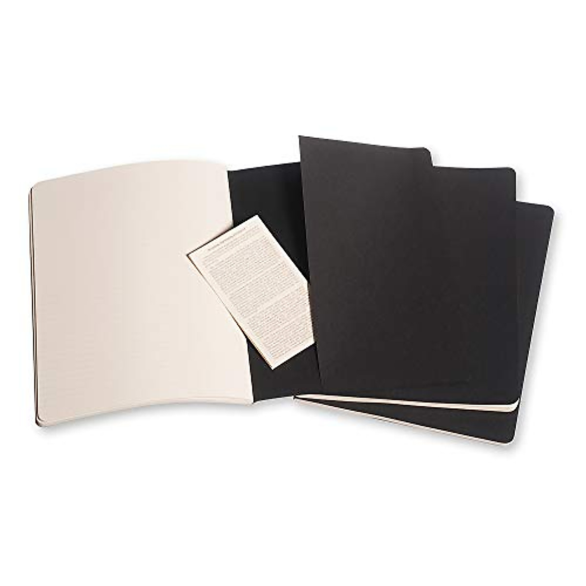 Moleskine Cahier Journal, Soft Cover, XL (7.5" x 9.5") Ruled/Lined, Black, 120 Pages (Set of 3)