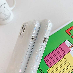 YeLoveHaw Designed for iPhone 12 and 12 Pro Case for Women Girls, Glitter Pearly-Lustre Shell Pattern Phone Case [ Soft, Slim, Full-Around Protective] Compatible with iPhone 12 12Pro 6.1'' (Colorful)