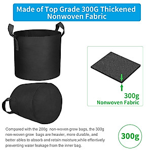 ADORMA 12 Packs 3 Gallon Grow Bags, Heavy Duty 300G Thickened Nonwoven Fabric Plant Pots with Handles