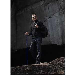 TRAILSIDE SUPPLY CO. Men's Softshell Jacket Fleece Lined Windbreaker,Lightweight Water Resistant Winter Coat, Black, S