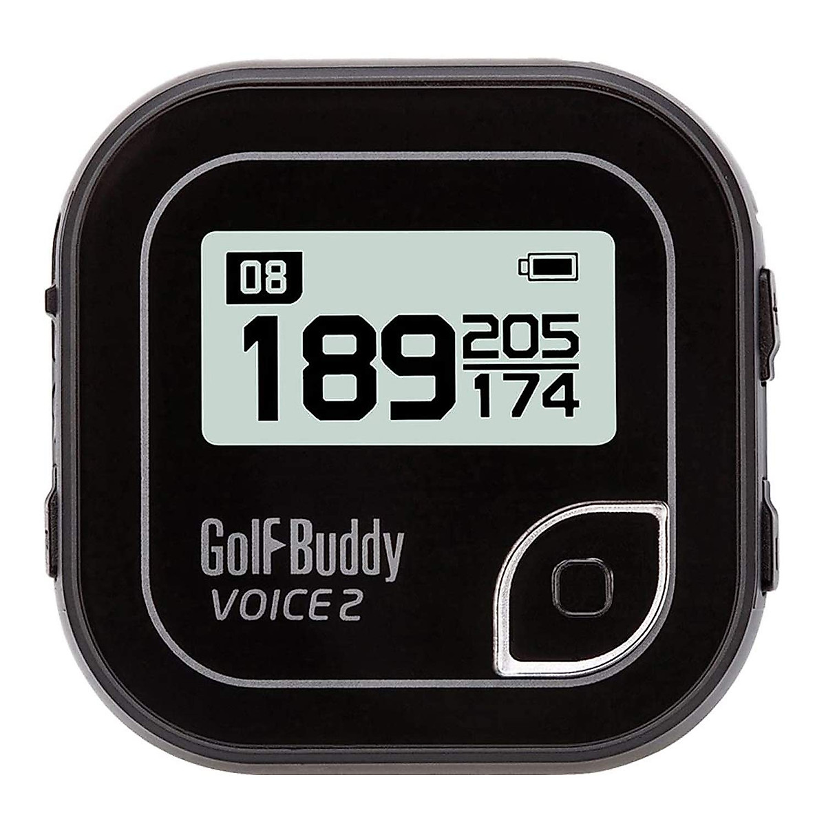 GOLFBUDDY Voice 2 Talking GPS Rangefinder (Bundle), Long Lasting Battery Golf Distance Range Finder & Silicon Strap Wristband (Voice 2, Black Voice 2 + Black Wristband)