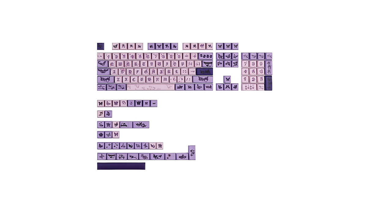 EPOMAKER Butterfly 121 Keys Keycaps for Gaming Keyboards