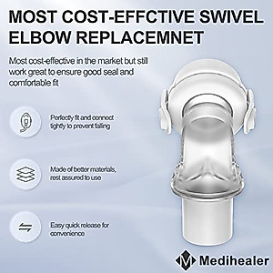 2 Packs Replacement Swivel Elbow Connector Compatible with F20 and F30,Tube Quick-Release Elbow,Great-Value Supplies by Medihealer
