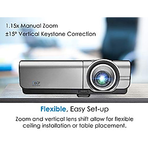 Optoma X600 XGA Projector for Business with High Brightness 6, 000 Lumens, Crestron Roomview For Network Control, Keystone Correction, Zoom, Silver