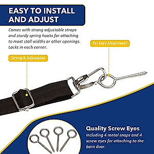 Harrison Howard Horses Stall Guard with Adjustable Straps and Sturdy Spring Hooks Included Aisle Guard for Horses-Longing Stars